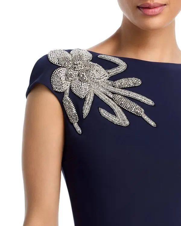 Chiara Boni La Petite Robe Hesup Embellished Cap Sleeve Dress - Midnight