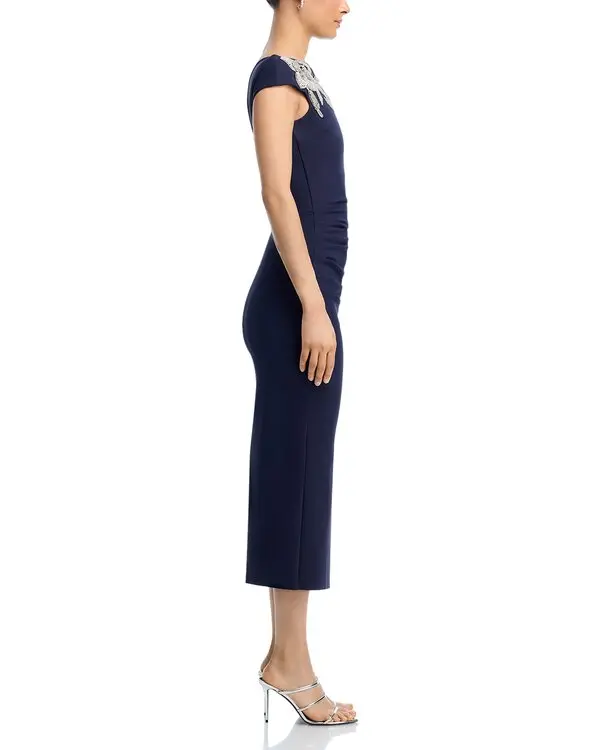 Chiara Boni La Petite Robe Hesup Embellished Cap Sleeve Dress - Midnight