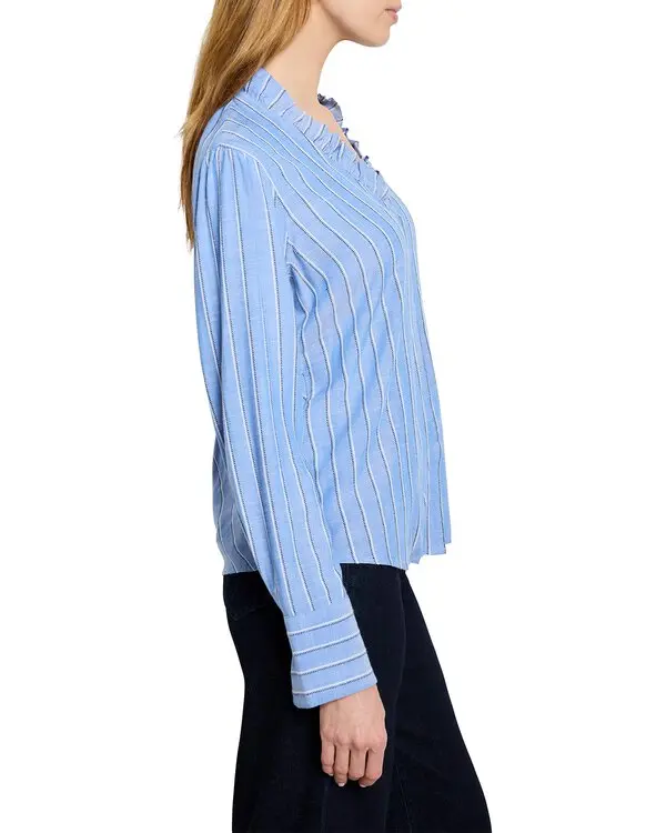 NIC+ZOE Striped Ruffled Top