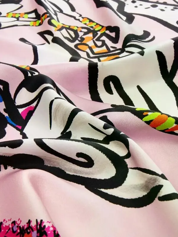 Shanghai Tang Equestrian-print Silk Scarf - Pink