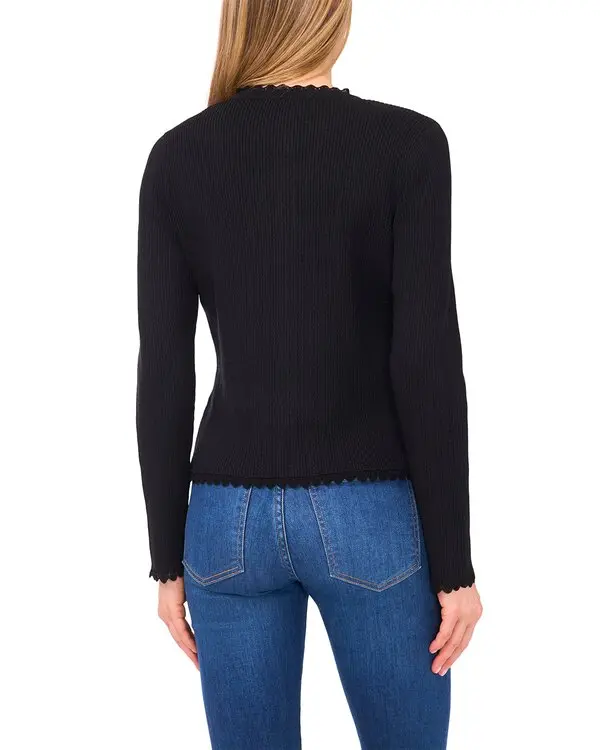CECE DUPRAZ Button Front Sweater - Rich Black