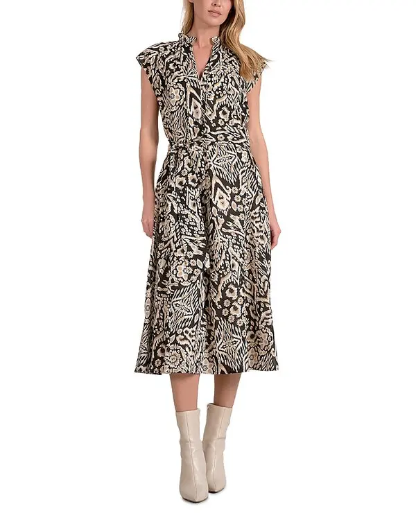 Elan Printed Cap Sleeve Dress