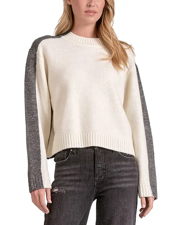 Elan Two Tone Mock Neck Sweater