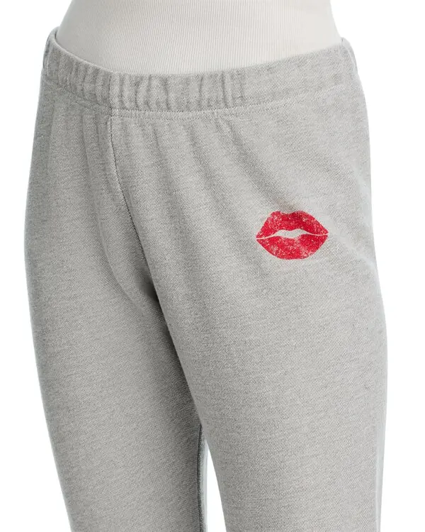 Aqua Avery Crop Sweatpants - Heather Grey