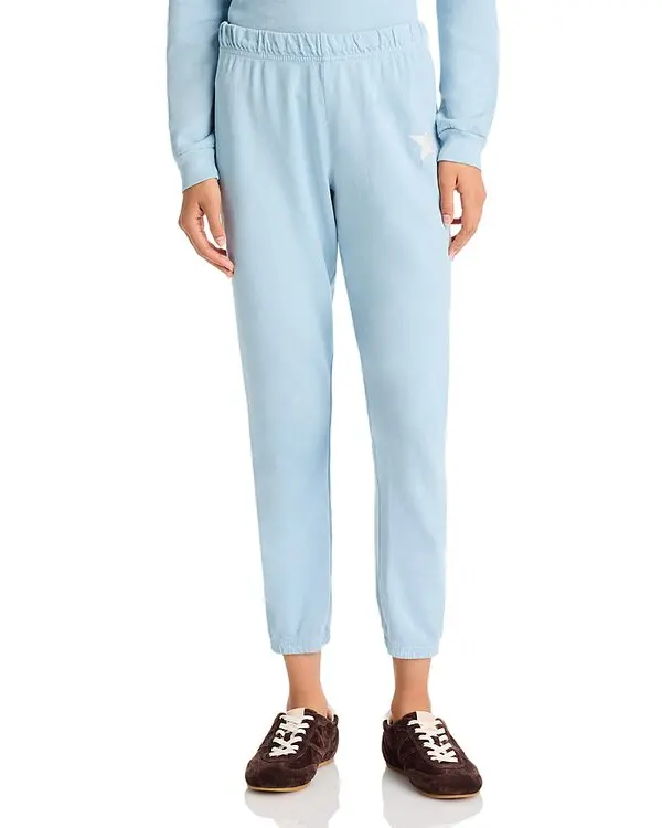 Aqua Avery Cropped Sweatpants - Stormy Blue