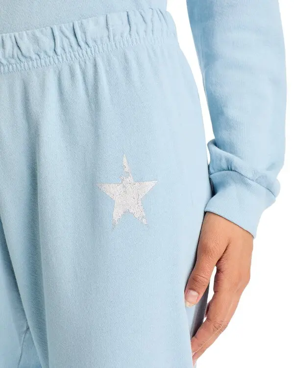 Aqua Avery Cropped Sweatpants - Stormy Blue
