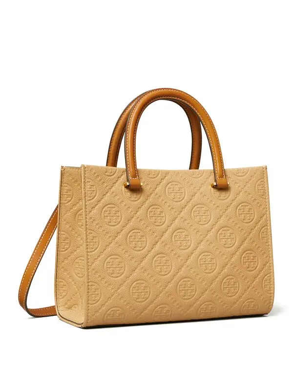 Tory Burch T Monogram Soft Pebble Tote - Biscotti