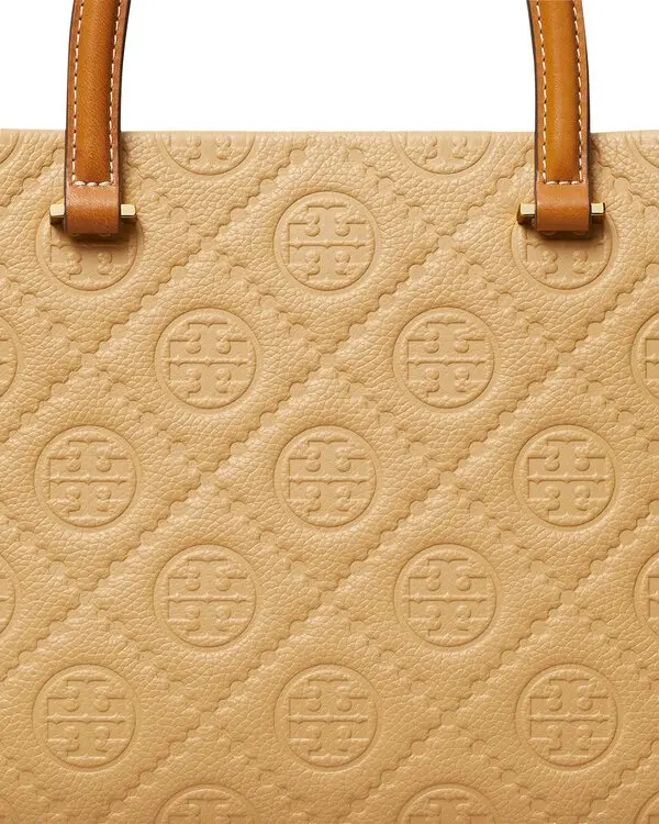 Tory Burch T Monogram Soft Pebble Tote - Biscotti