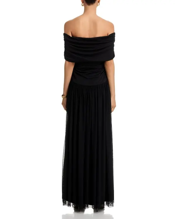 Aqua Ruched Gown - Black