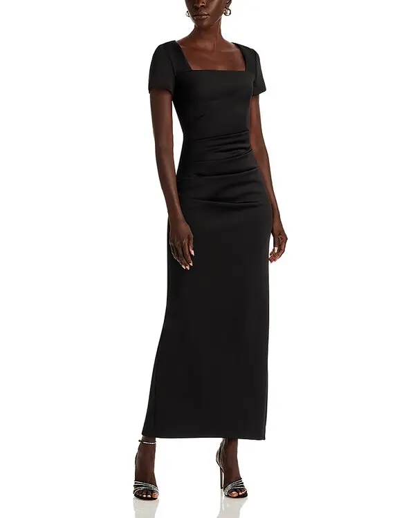 Aqua Scuba Open Back Maxi Dress