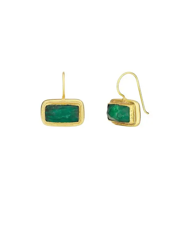 OTTOMAN HANDS Noa Emerald Drop Earrings - Gold