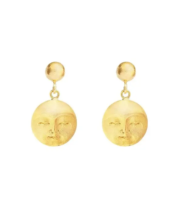 OTTOMAN HANDS Moon Face Drop Earrings - Gold
