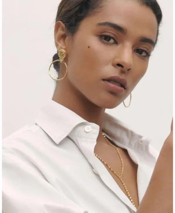 OTTOMAN HANDS Myia Coin Front Hoop Earrings