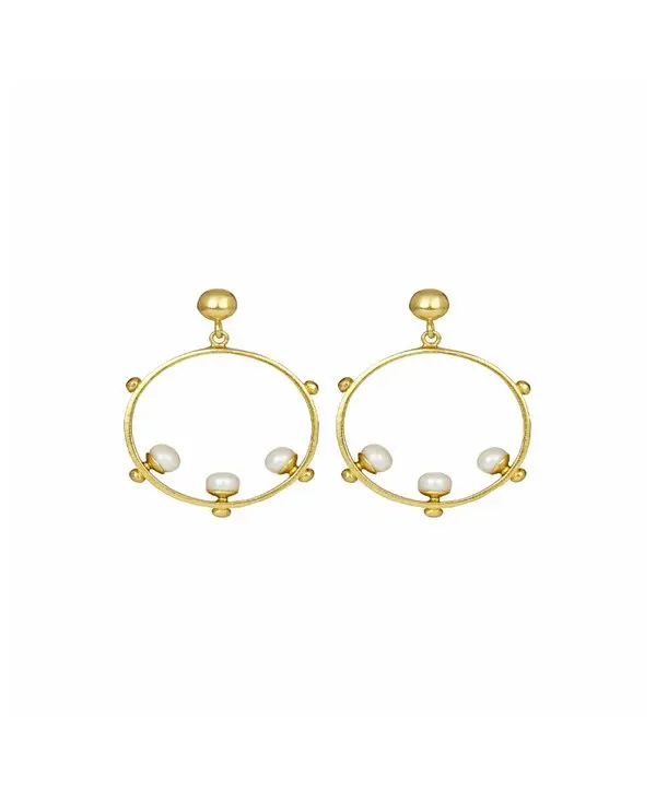 OTTOMAN HANDS Aristea Bead Hoop Earrings - Gold