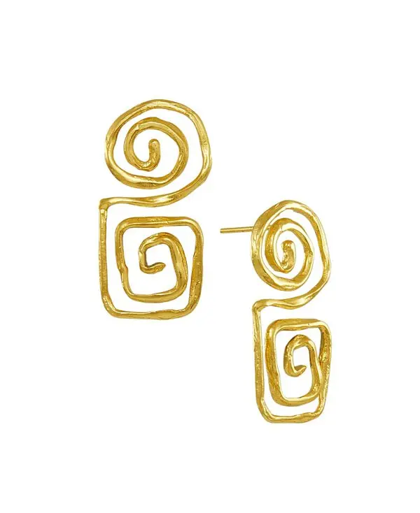 OTTOMAN HANDS Megara Geometric Spiral Stud Earrings - Gold