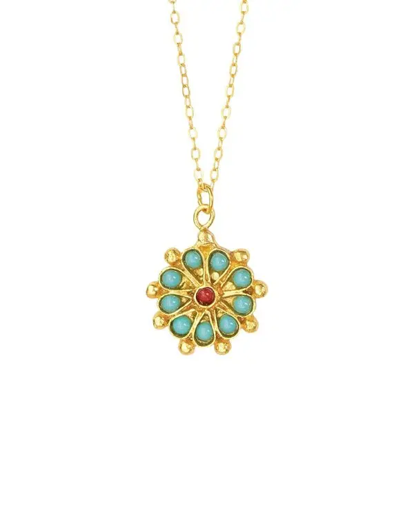 OTTOMAN HANDS Beaded Pendant Necklace - Gold