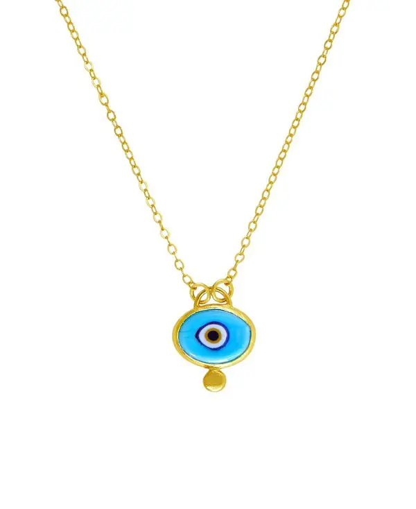 OTTOMAN HANDS Alara Evil Eye Pendant Necklace - Blue
