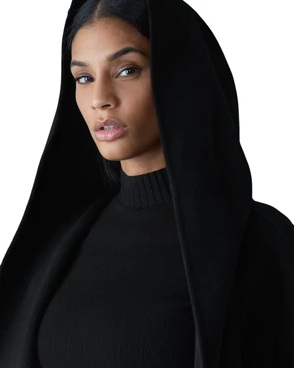 Mackage Wool Wrap Coat With Sash Belt - Black