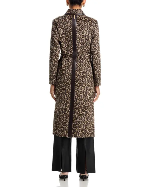 Mackage Long Wool Coat With Leather Trim