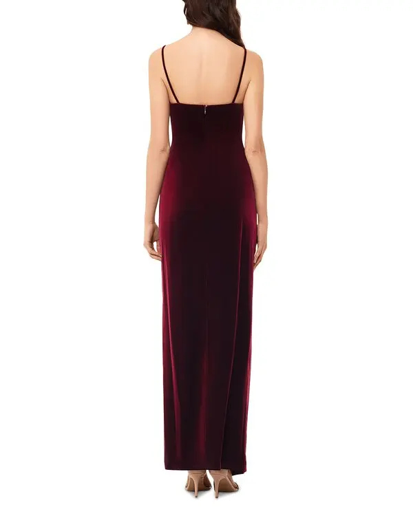 Betsy & Adam Women's Ruched Velvet Dress - Burgundy - Size 10
