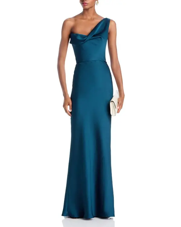 Amsale Draped One-shoulder Dress