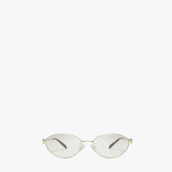 Tory Burch Miller Metal Oval Eyeglasses - Shiny Light Gold
