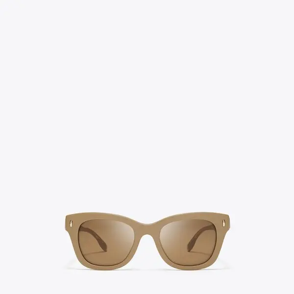 Tory Burch Miller Wayfarer Sunglasses - Tan/brown Back Mirror