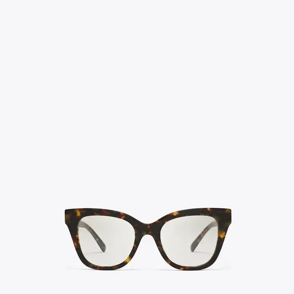 Tory Burch Pierced Oversized Cat-eye Eyeglasses - Dark Tortoise