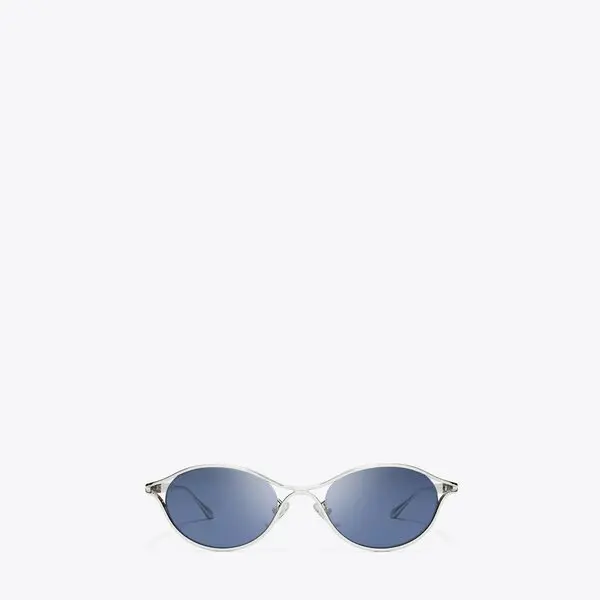 Tory Burch Deco Runway Sunglasses - Silver/dark Blue