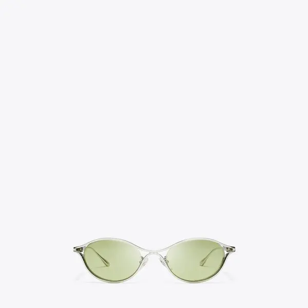 Tory Burch Deco Runway Sunglasses - Silver/green