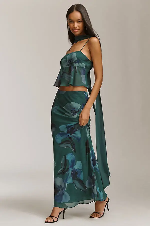 MARE MARE Sleeveless Chiffon Cami & Maxi Skirt Set