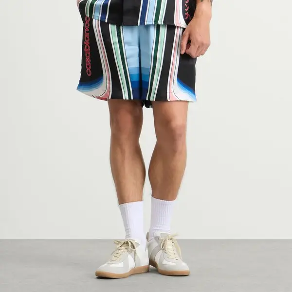 Casablanca Graphic Mountain Drawstring Shorts - Black