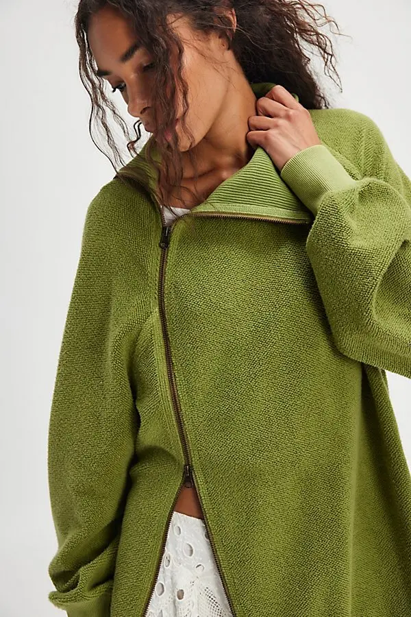 Free People Luna Fleece Sweatshirt - Going Green