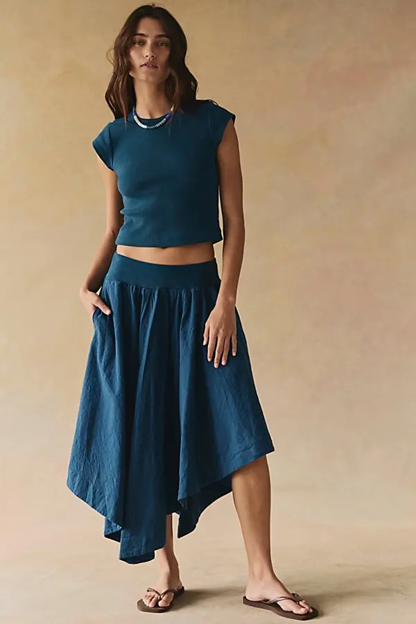 Free People Annette Tee Skirt Set - Sailor Blue