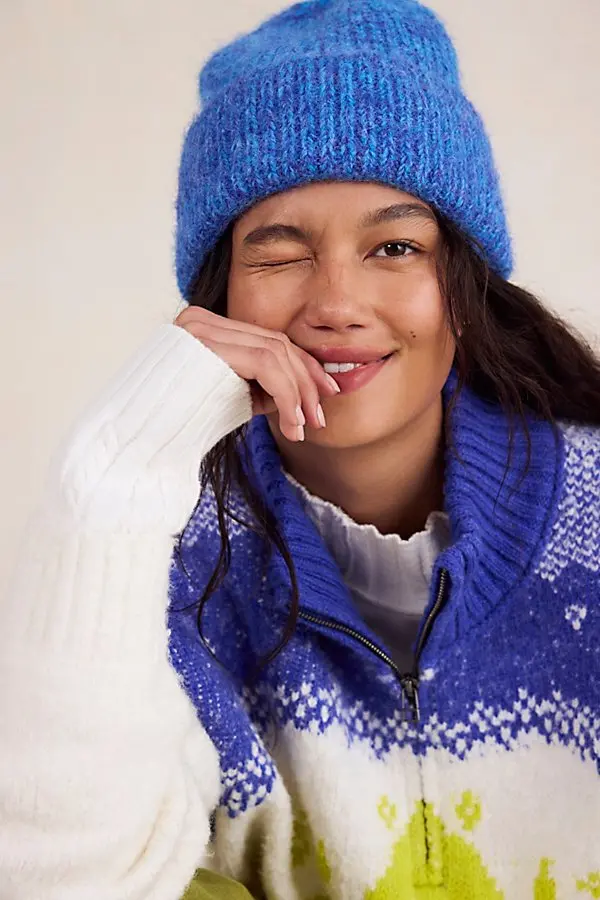 Free People Frostline Beanie - Cobalt