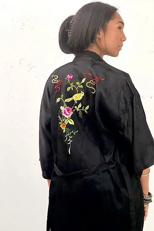 ANNA CORINNA Hand Embroidered Silky Kimono