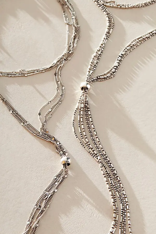 Free People Feeling Again Lariat Necklace - Silver Stars