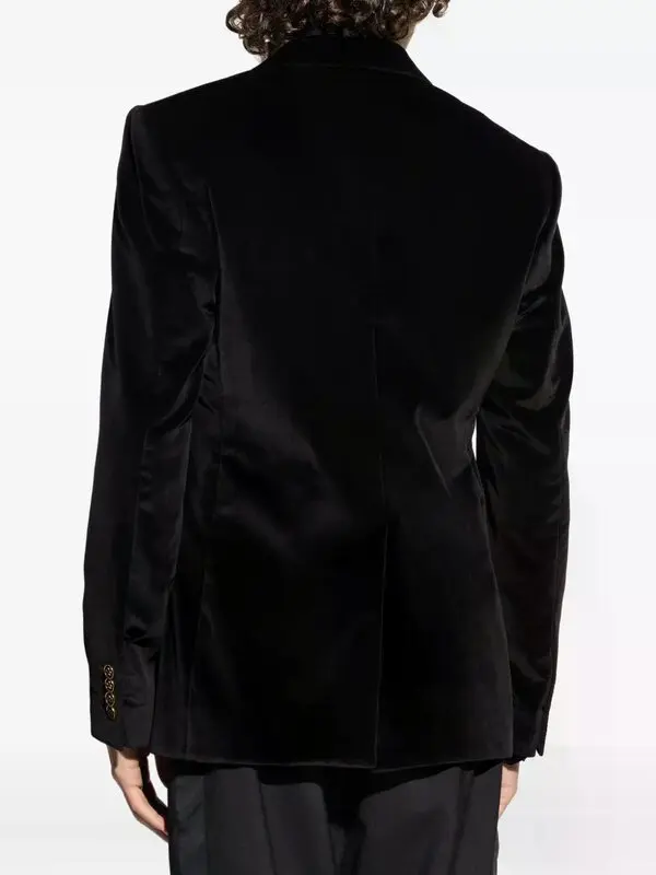 Dolce & Gabbana Velvet Notched-lapel Blazer - Black