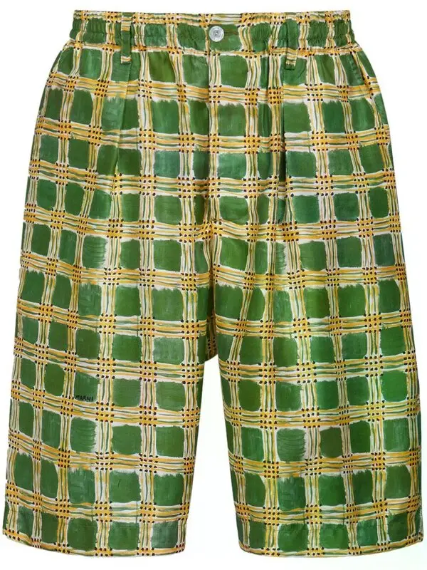 Marni Silk Check Shorts