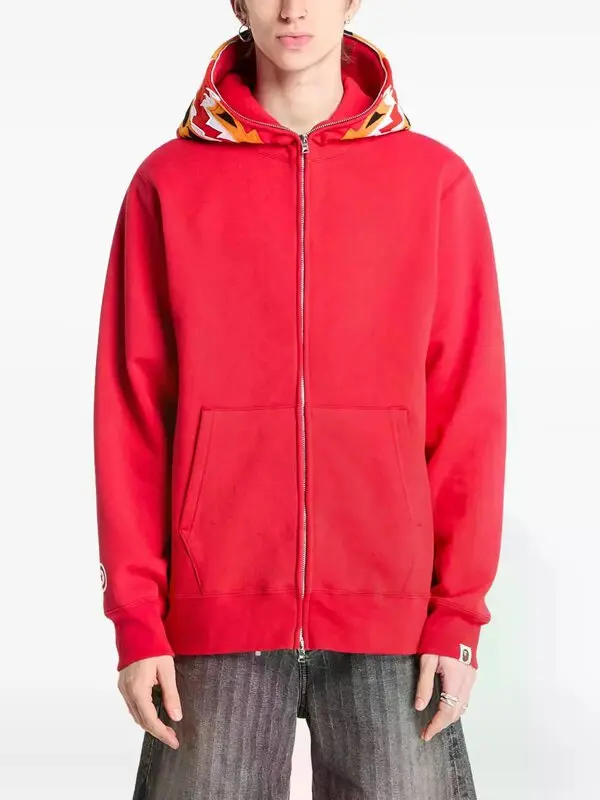 A BATHING APE Tiger-embroidered Zip-up Hoodie