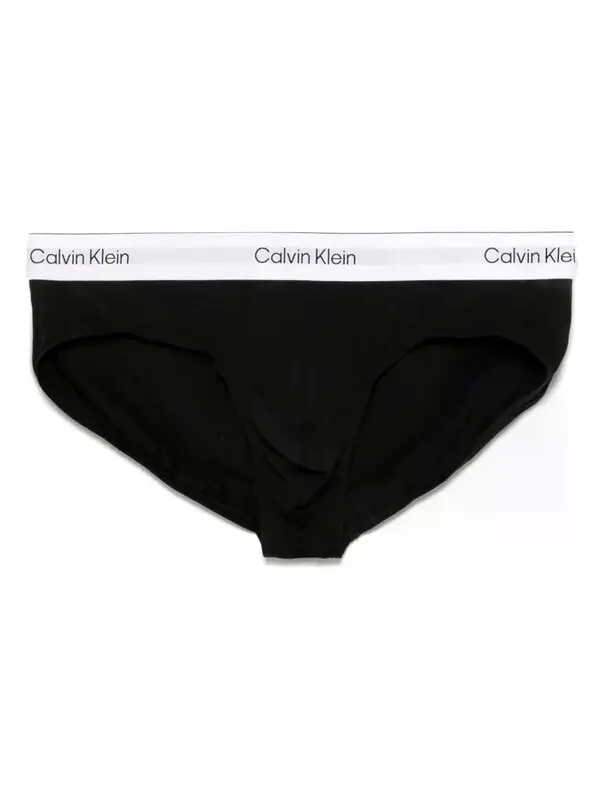 Calvin Klein Logo-waistband Briefs - Black