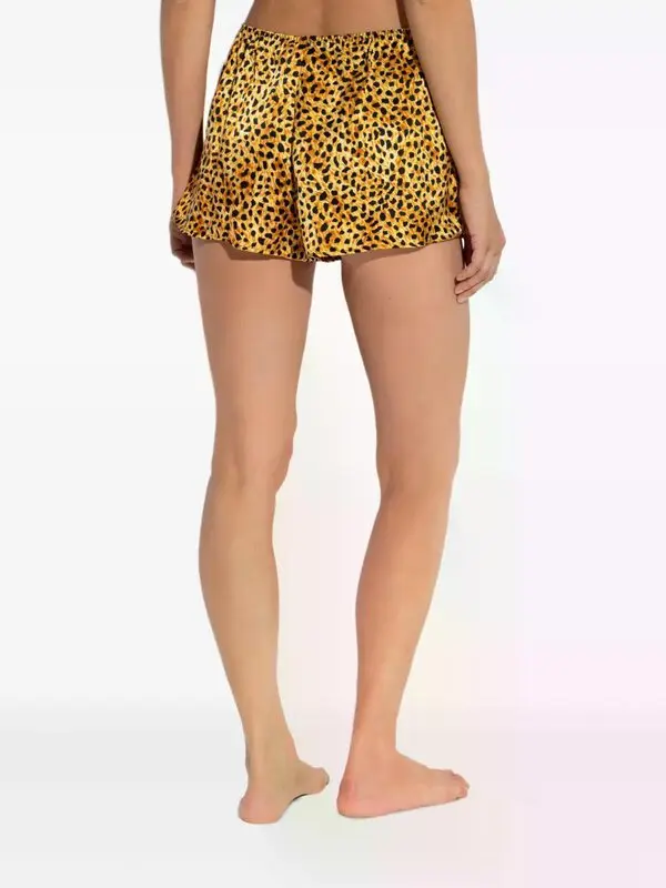 Versace Leopard-print Silk Shorts