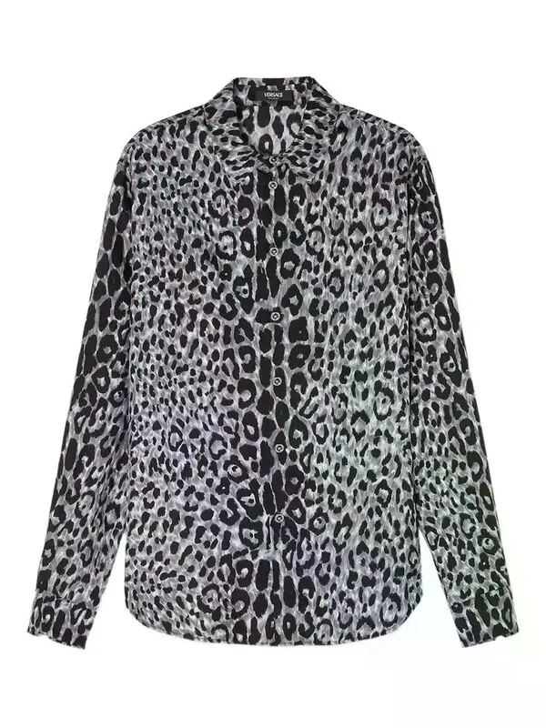 Versace Leopard-print Silk Shirt