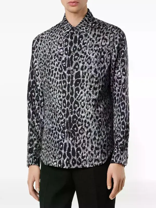 Versace Leopard-print Silk Shirt