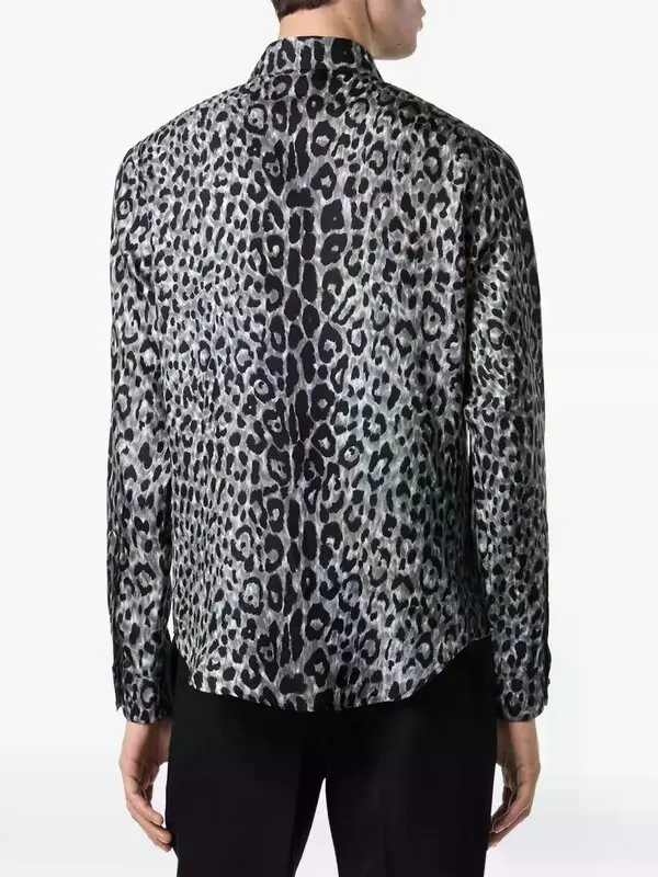 Versace Leopard-print Silk Shirt