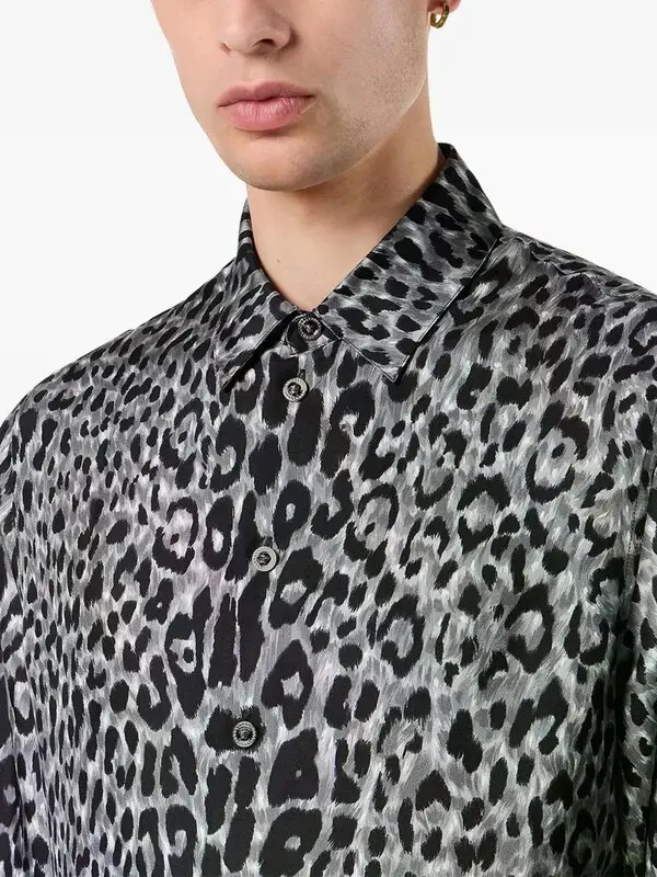 Versace Leopard-print Silk Shirt