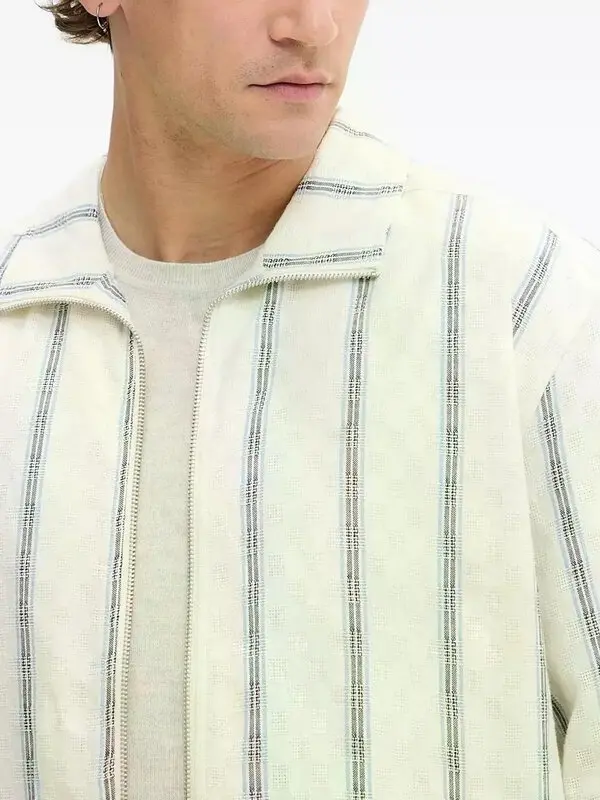 LES DEUX Striped Zip-up Jacket