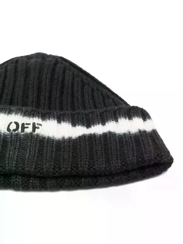 Off-White Ribbed-knit Beanie