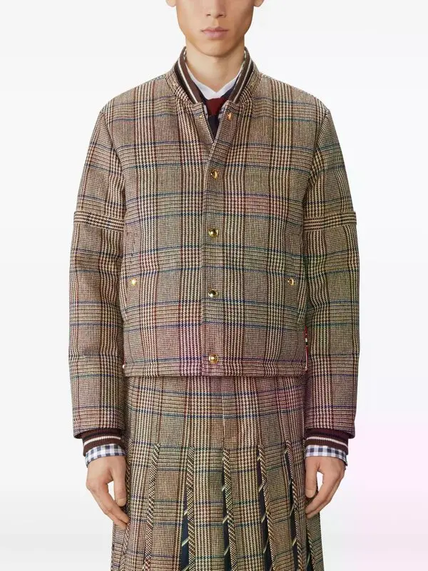 Thom Browne Hunting 4-bar Tweed Bomber Jacket
