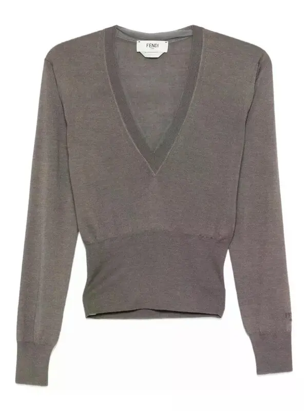 Fendi V-neck Cashmere Blend T-shirt